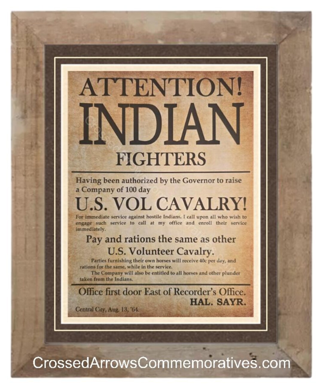 Old West Wanted Poster: Indian Fighters Printed on Aged Parchment ...