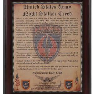 BETTER U.S. Army 160th SOAR Night Stalkers Creed Aged - Etsy