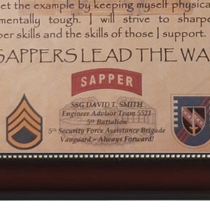 NICE or BETTER U.S. Army Sapper Creed PERSONALIZED with Coin Option - Etsy