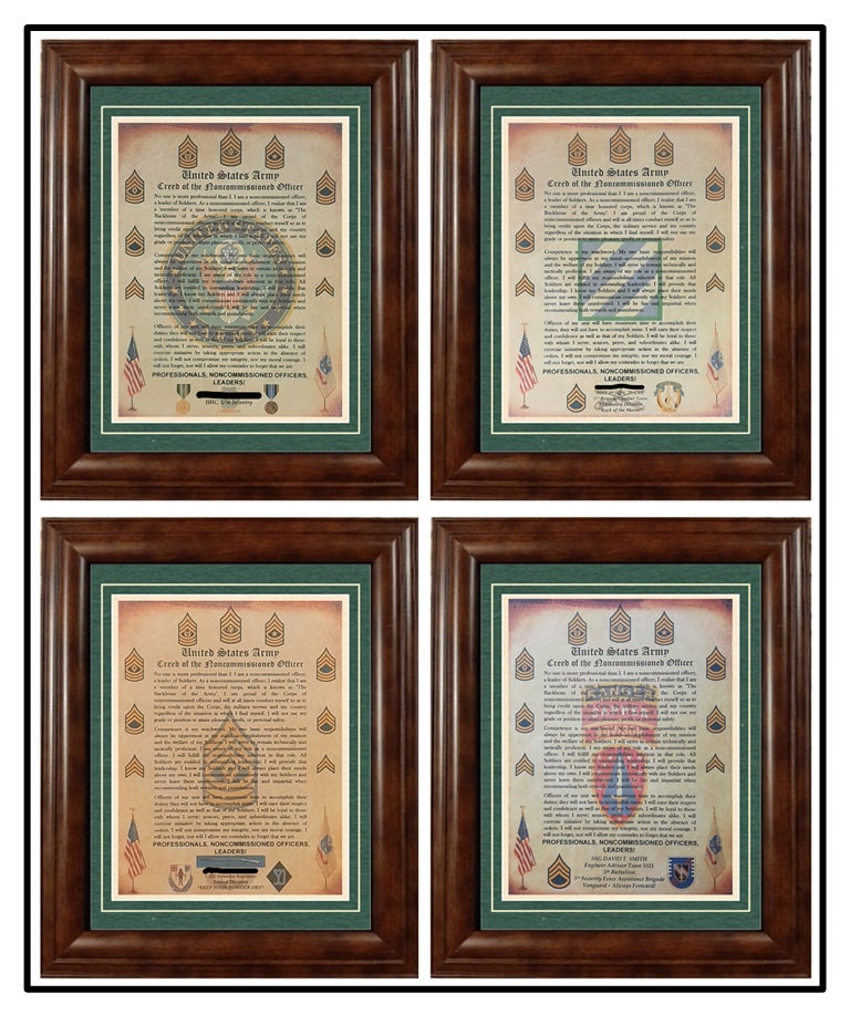 BETTER Army NCO Creed of the Noncommissioned Officer Aged Parchment ...