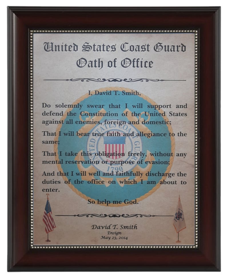 BETTER U.S. Military OFFICER Oath of Office All Branches Army - Etsy