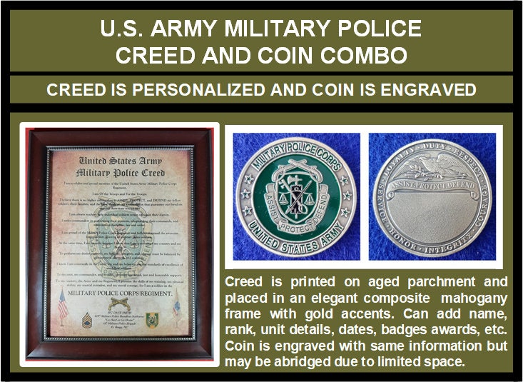 BETTER U.S. Army Military Police Creed Aged Parchment - Etsy