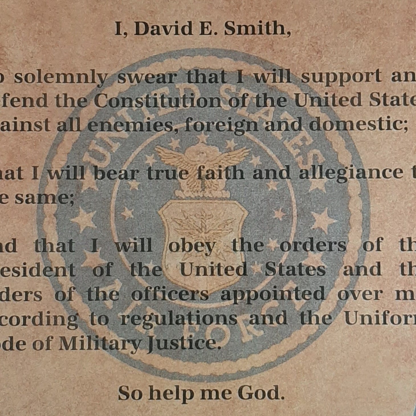 BETTER US Military Officer Oath of Office Army Navy Marines | Etsy