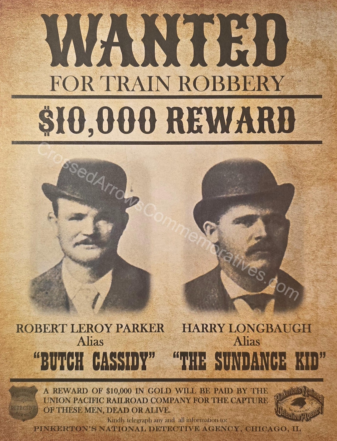 Wanted Poster: Butch Cassidy & the Sundance Kid (modern Reprint) - Etsy