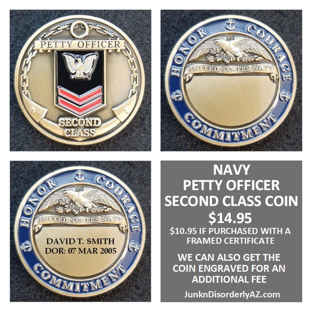 Challenge Coin: Navy Petty Officer Second Class ENGRAVING - Etsy