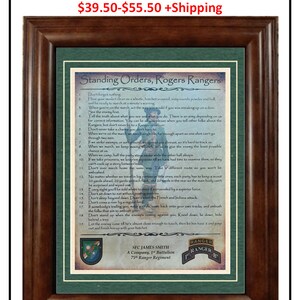 BETTER U.S. Army Roger's Rangers Standing Orders Aged Parchment ...