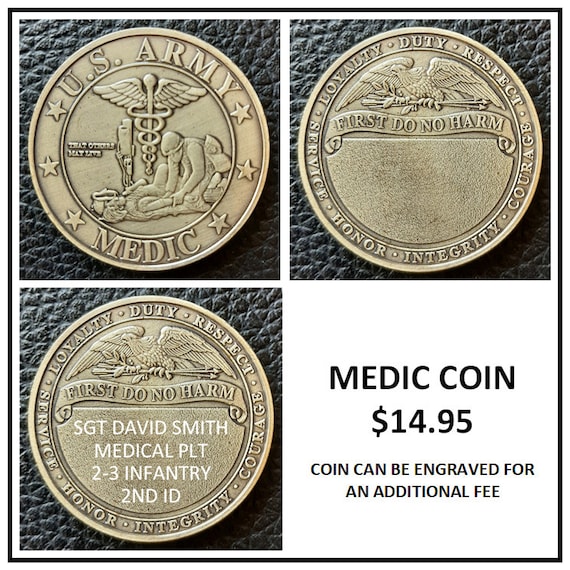 Challenge Coin: U.S. Army Medic engraving Available | Etsy