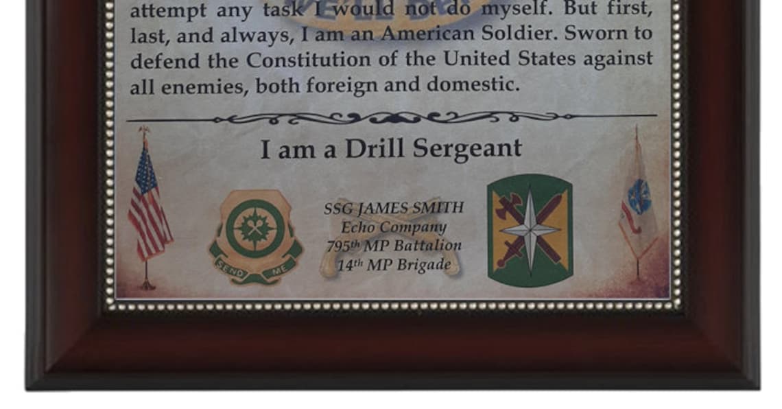 BETTER U.S. Army Drill Sergeant's Creed Aged Parchment - Etsy