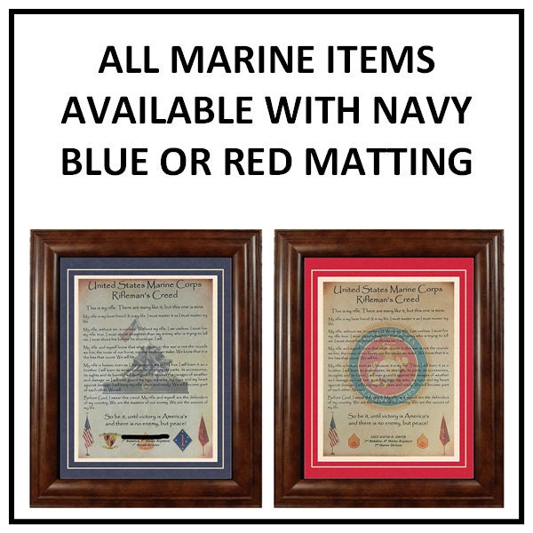 BEST U.S. Marine Corps Rifleman's Creed Aged Parchment | Etsy