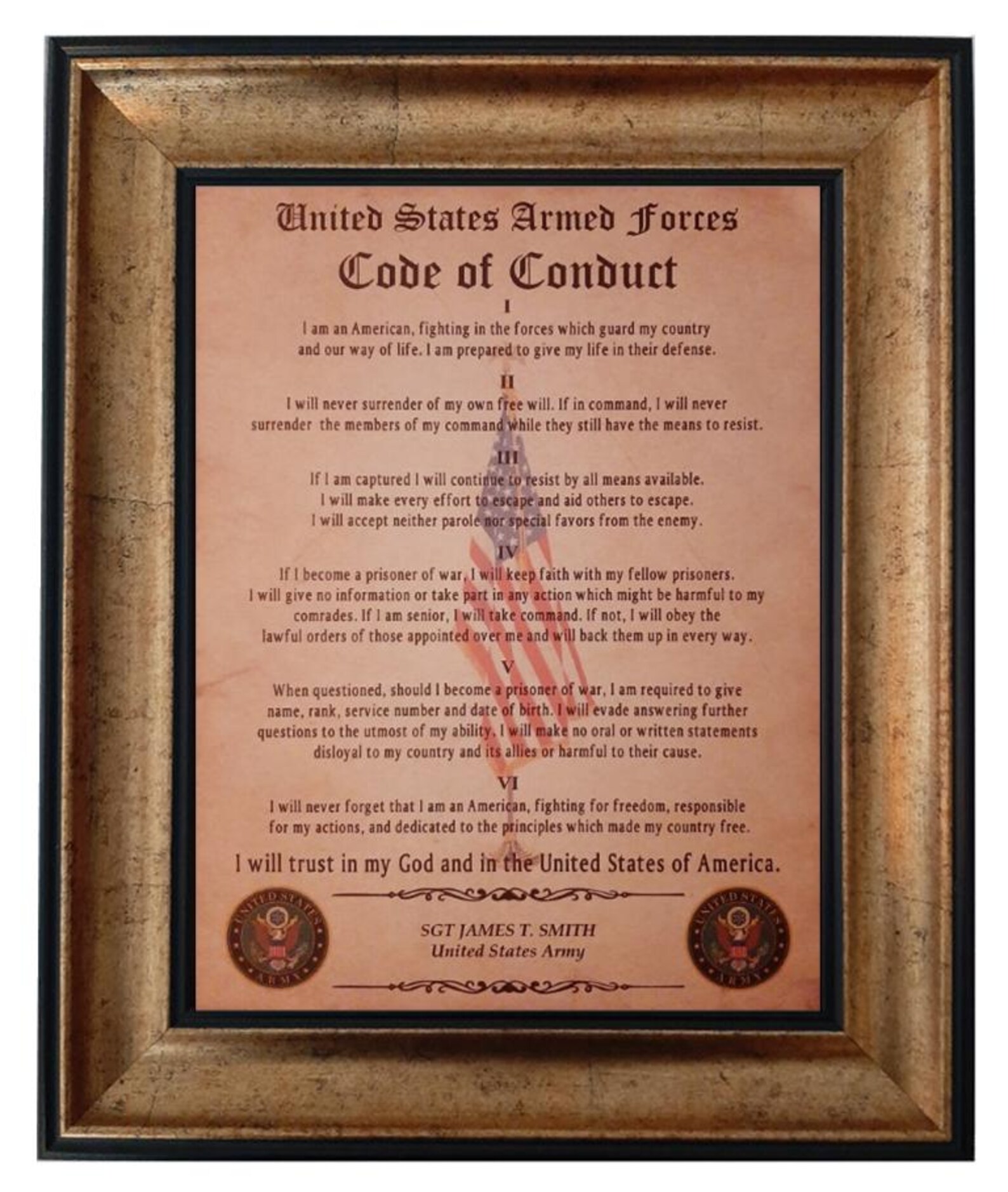 NICE or BETTER U.S. Military Code of Conduct Army Navy Marines Air ...