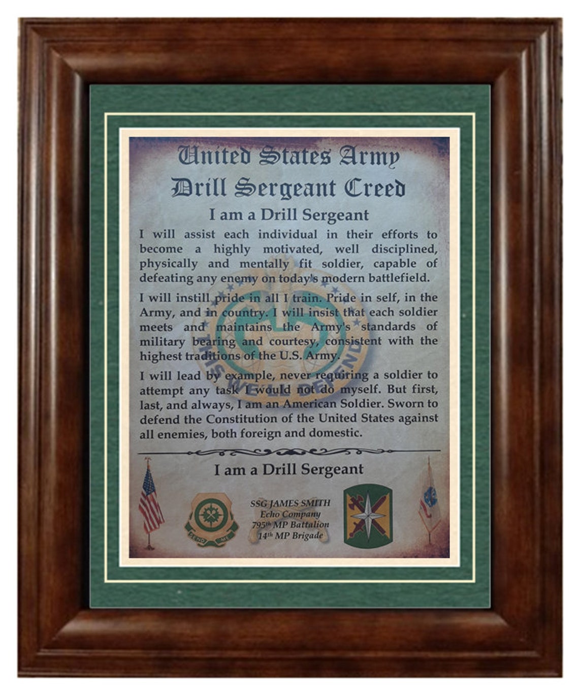 BEST U.S. Army Drill Sergeant's Creed Aged Parchment - Etsy