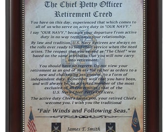 BETTER U.S. Navy Chief Petty Officer CPO Creed Framed | Etsy