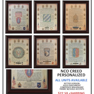 BETTER U.S. Army NCO Creed of the Noncommissioned Officer Aged | Etsy