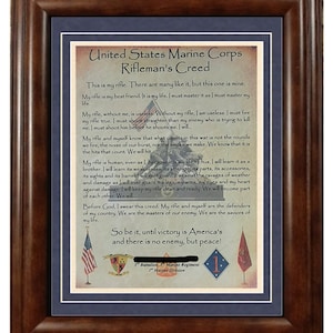 BEST U.S. Marine Corps Rifleman's Creed Aged Parchment - Etsy