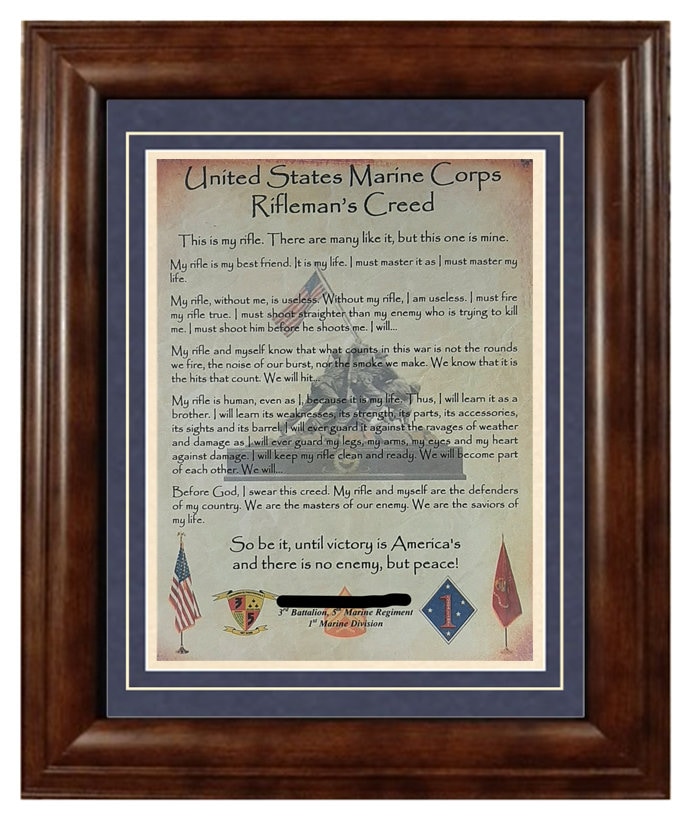 BEST U.S. Marine Corps Rifleman's Creed Aged Parchment | Etsy