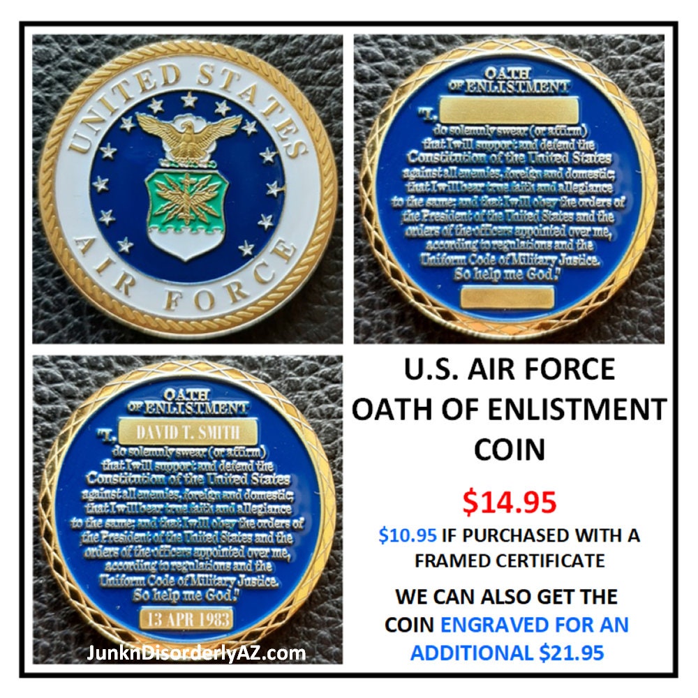 NICE or BETTER Oath of Enlistment Certificate: U.S. Air Force | Etsy