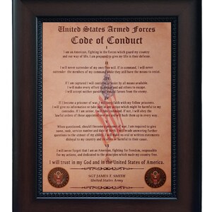 BETTER U.S. Military Code of Conduct Army Navy Air Force Marines Coast ...