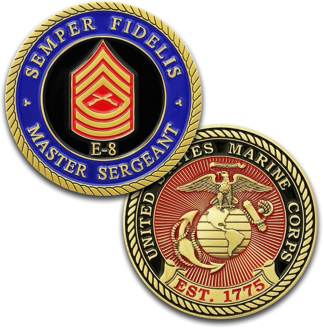 Challenge Coin: Marine Rank E-8 Master Sergeant - Etsy