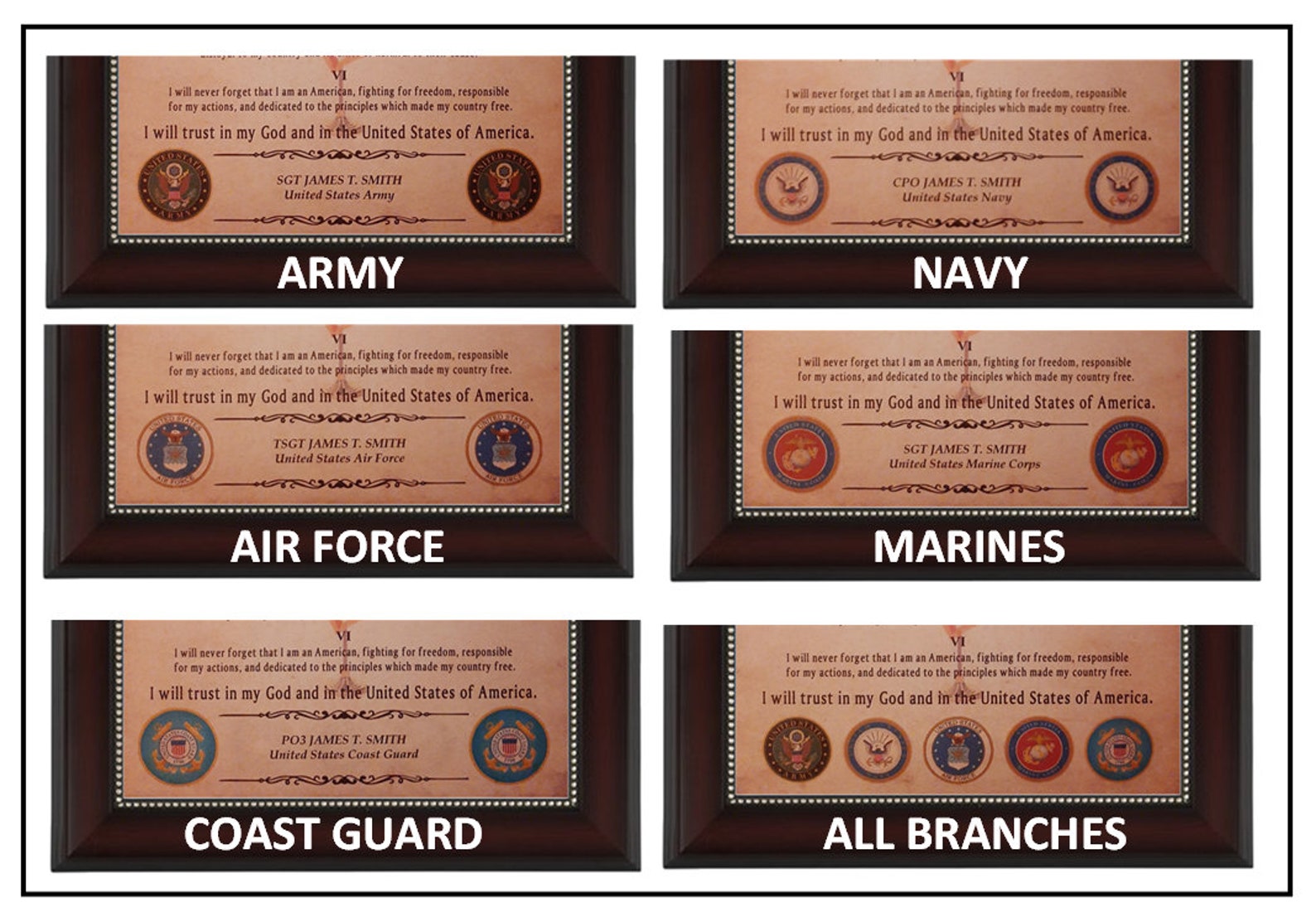BETTER U.S. Military Code of Conduct Army Navy Air Force Marines Coast ...