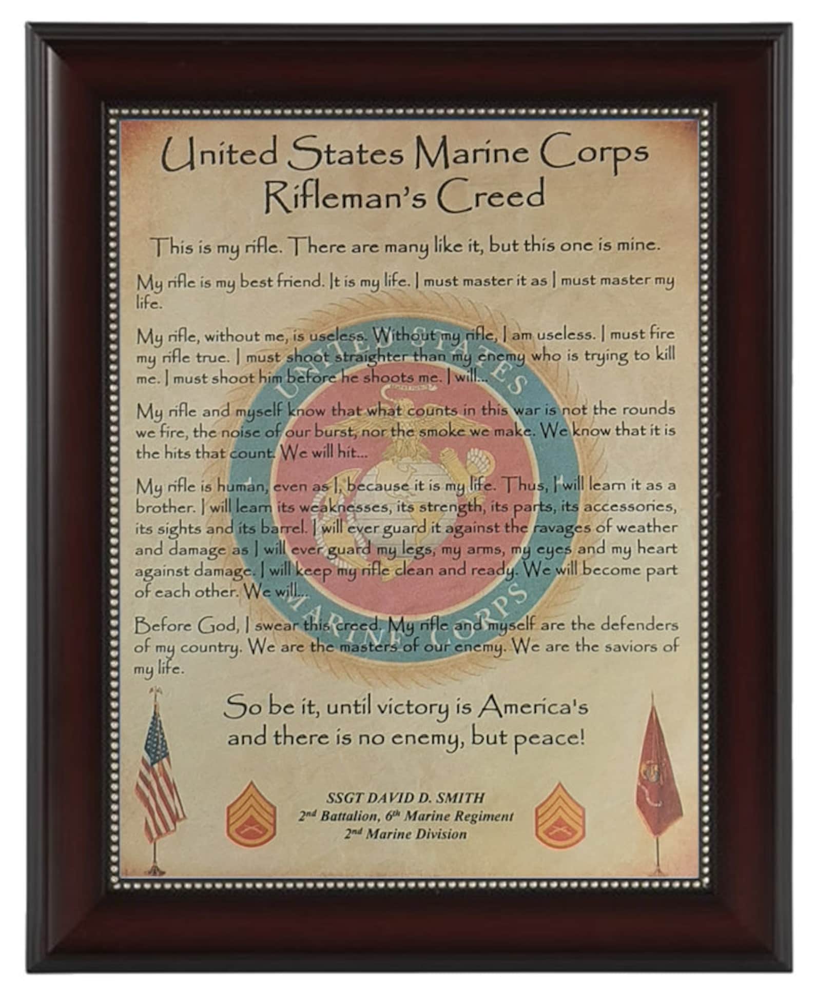 NICE or BETTER U.S. Marine Corps Rifleman's Creed - Etsy