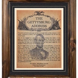 Patriot Series: the Gettysburg Address / Printed on Aged Parchment ...