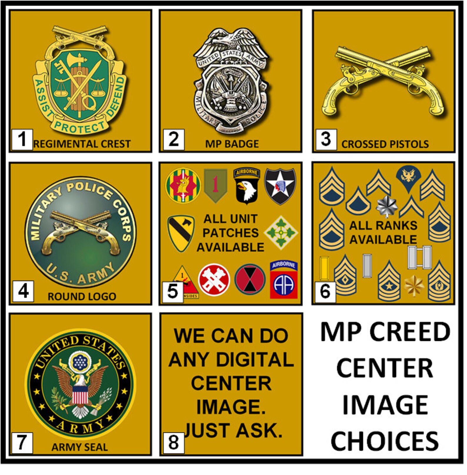 BEST U.S. Army MP Military Police Creed Aged Parchment Matted - Etsy