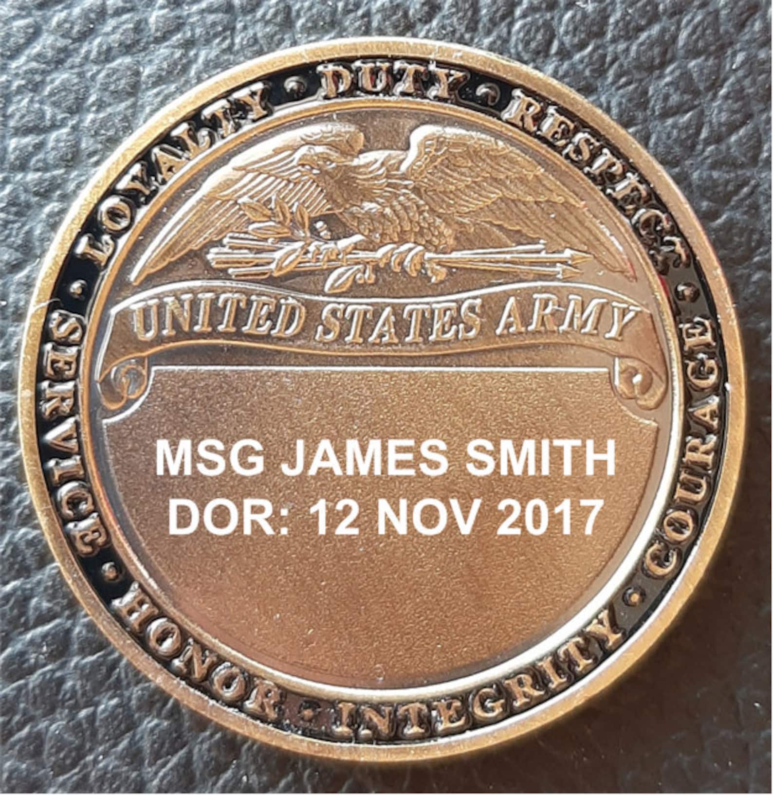 Challenge Coin: U.S. Army ALL Enlisted Ranks ENGRAVING | Etsy