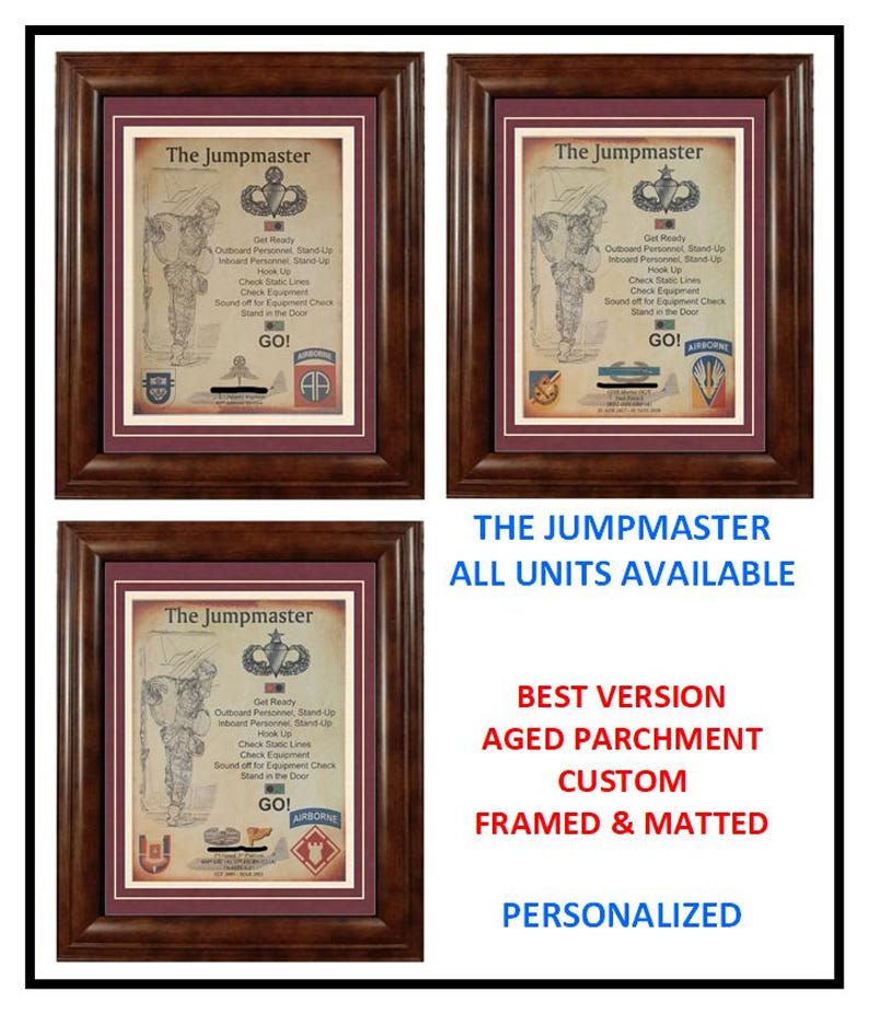 BEST U.S. Army Airborne Paratrooper Jumpmaster Prayer Framed & Matted ...
