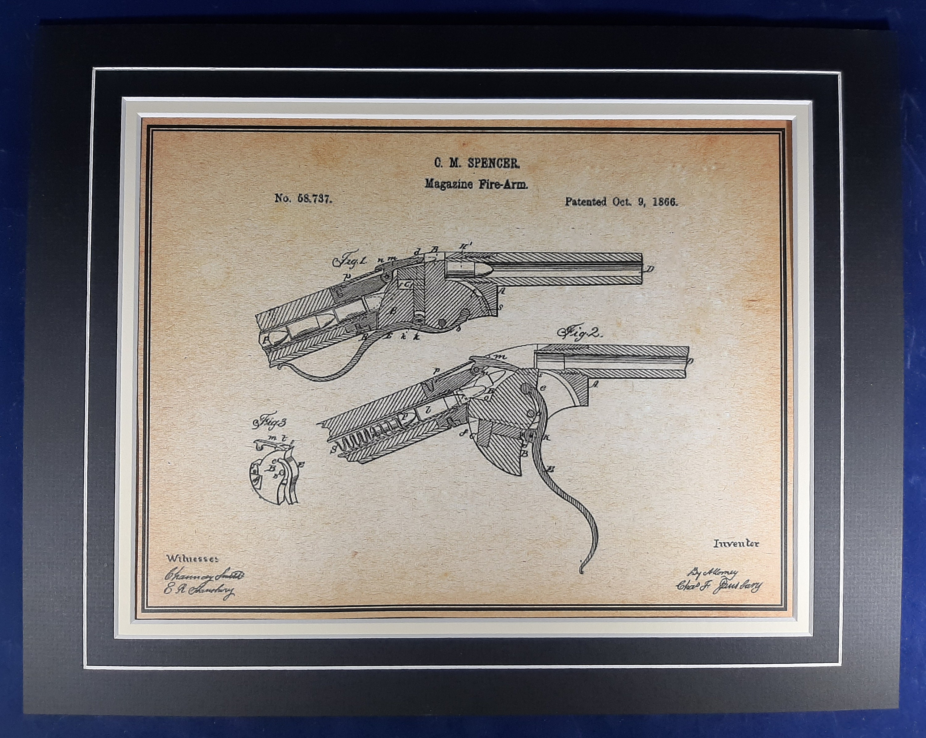 Vintage Firearms Patent Reproduction: Spencer Carbine 1866 | Etsy