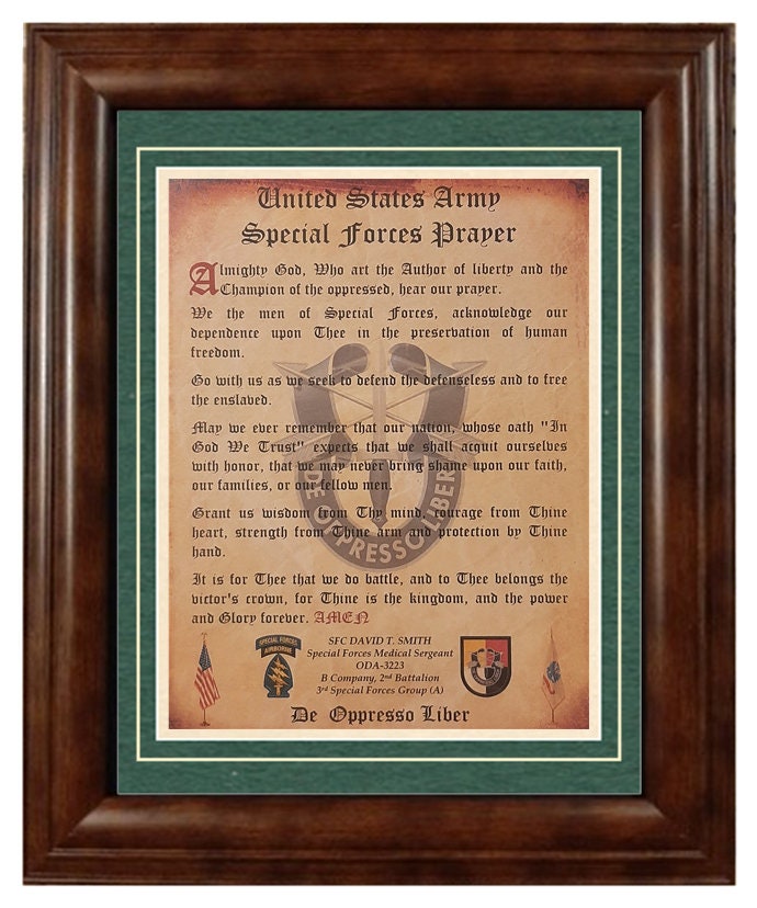 BEST U.S. Army Special Forces Prayer Green Beret All Group | Etsy