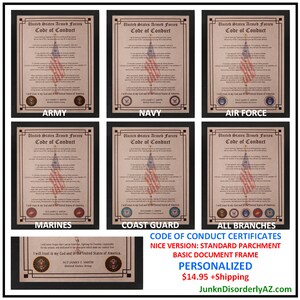 NICE or BETTER U.S. Military Code of Conduct Army Navy Marines Air ...