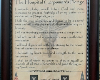 Navy Corpsman Pledge | Etsy