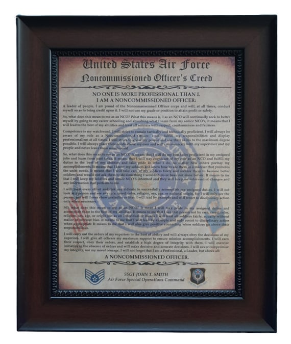 Nco Creed Framed