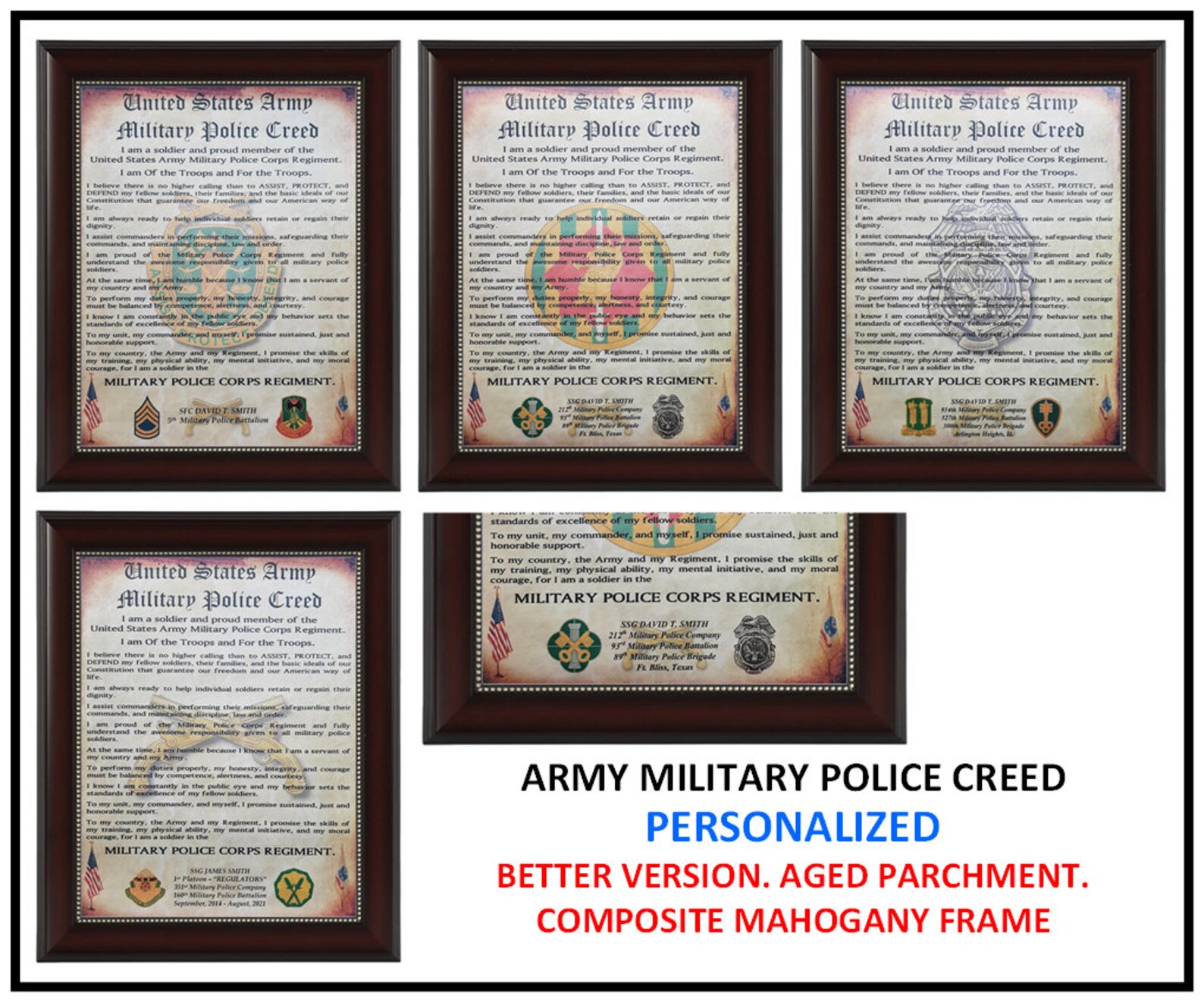 BETTER U.S. Army Military Police Creed Aged Parchment - Etsy