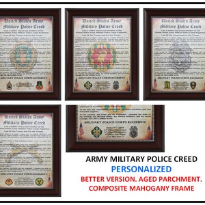 BETTER U.S. Army Military Police Creed Aged Parchment - Etsy
