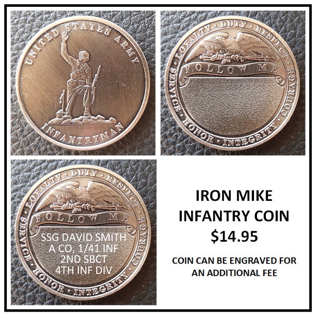 Challenge Coin: U.S. Army Infantry Iron Mike (engraving Available) - Etsy