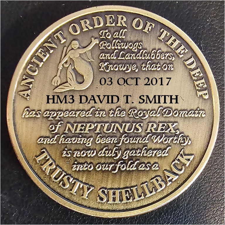 Challenge Coin: Navy Shellback Choice of 2 Versions (engravable) - Etsy