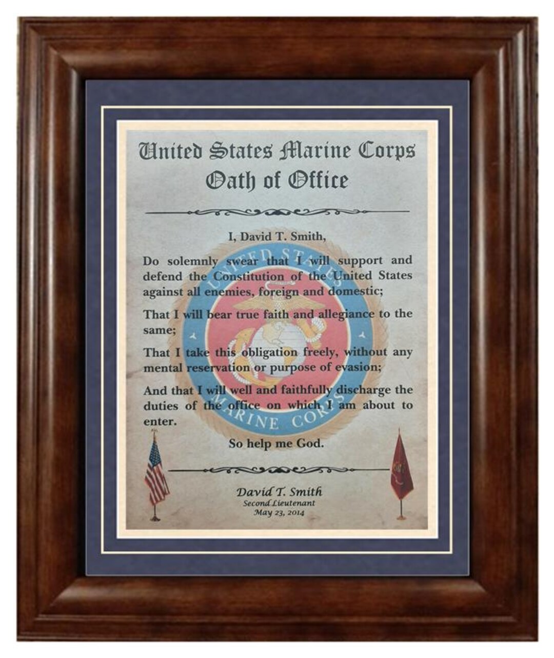 BEST U.S. Marine Corps OFFICER Oath of Office Certificate Aged ...