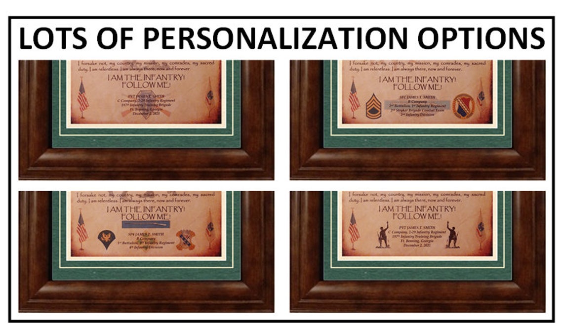 BEST U.S. Army Infantryman's Creed Aged Parchment Framed - Etsy