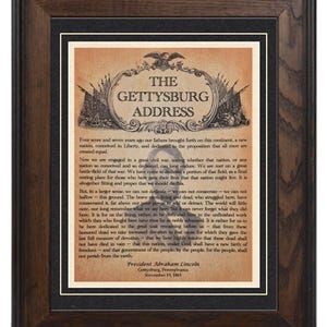 Patriot Series: the Gettysburg Address / Printed on Aged Parchment ...