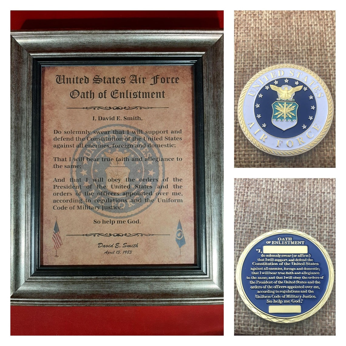 BETTER US Military Oath of Enlistment Coin & Certificate All | Etsy