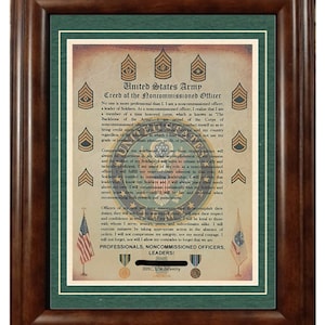 BEST U.S. Army NCO Creed of the Noncommissioned Officer Aged Parchment ...