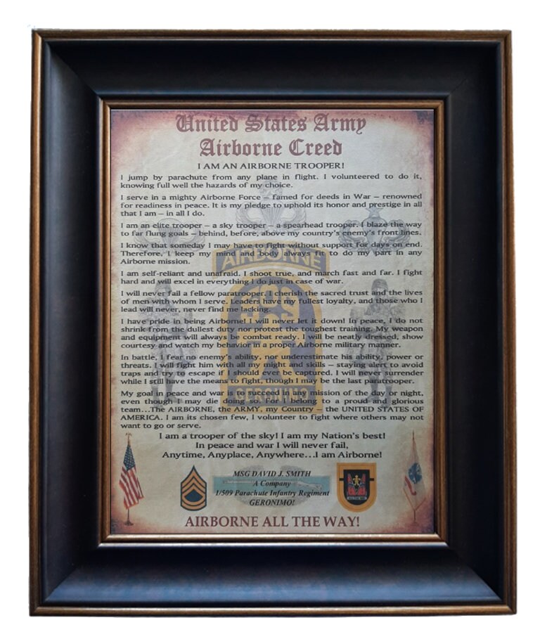 BETTER U.S. Army Paratrooper Airborne Creed & "cheap Thrills": 509th ...