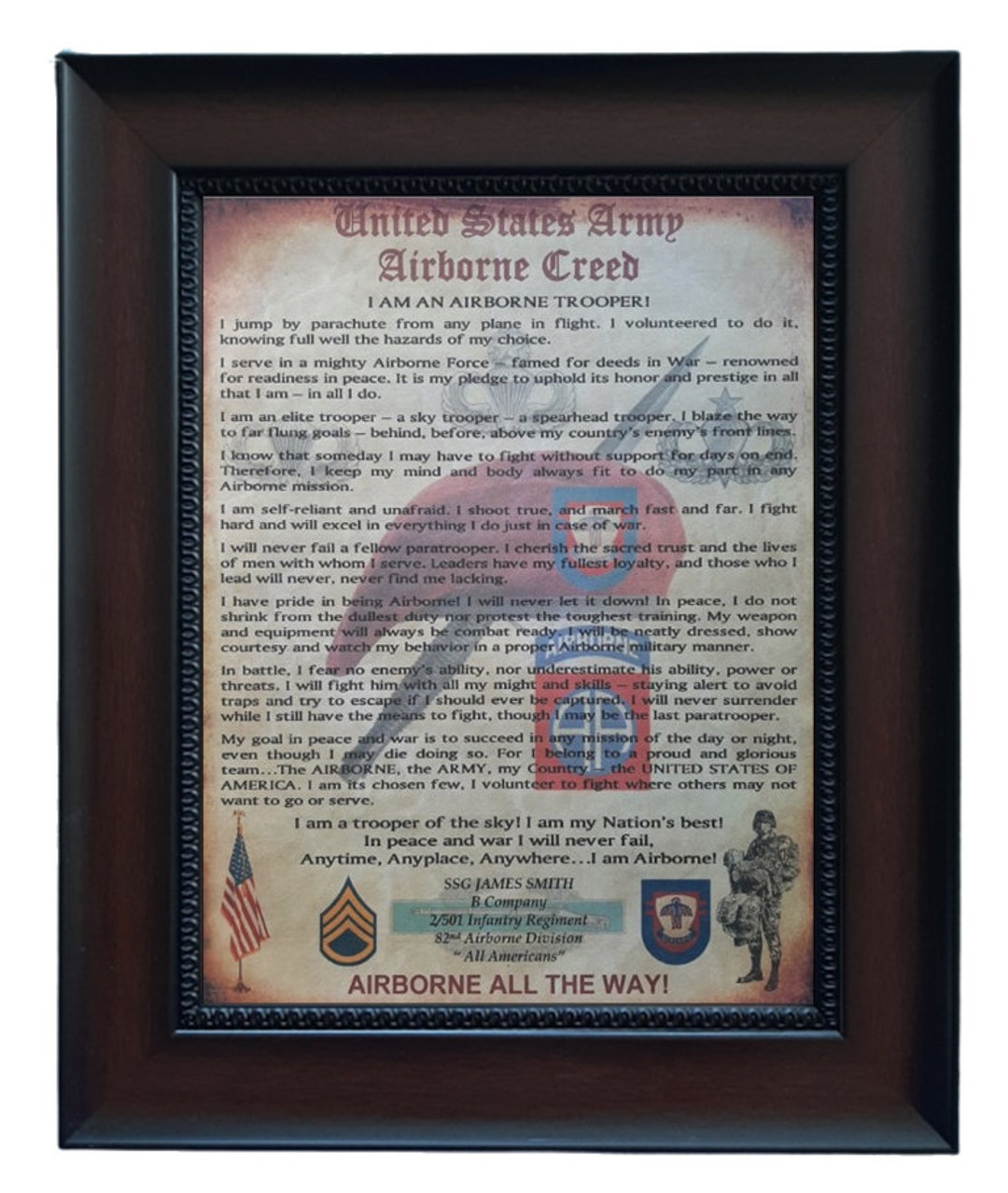 BETTER U.S. Army Paratrooper Airborne Creed: 82nd Airborne Division ...