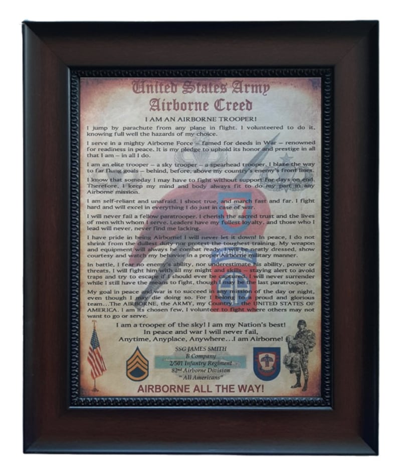 BETTER U.S. Army Paratrooper Airborne Creed: 82nd Airborne Division ...