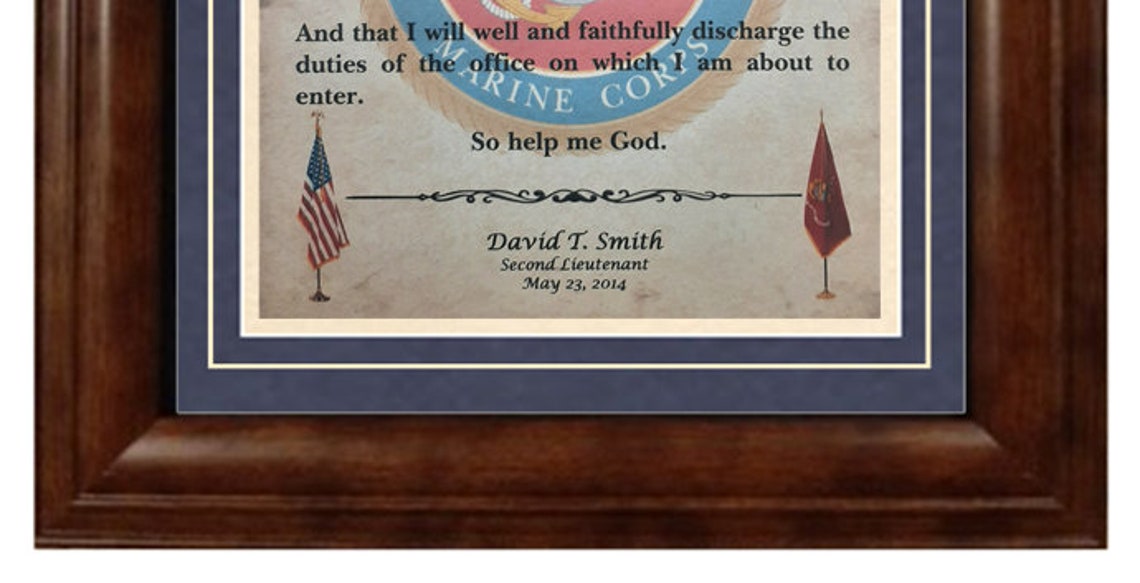 BEST U.S. Marine Corps OFFICER Oath of Office Certificate Aged - Etsy