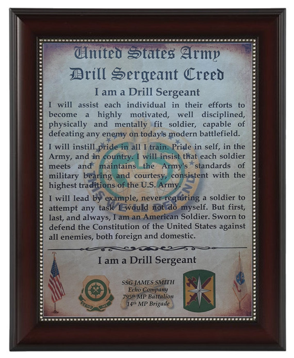 BETTER U.S. Army Drill Sergeant's Creed Aged Parchment - Etsy