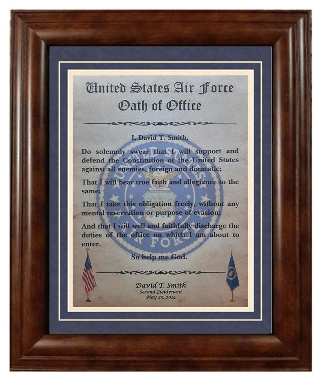 BEST U.S. Air Force OFFICER Oath of Office Certificate Aged Parchment ...