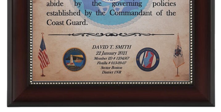 NICE or BETTER U.S. Coast Guard Auxiliary Oath of Membership - Etsy