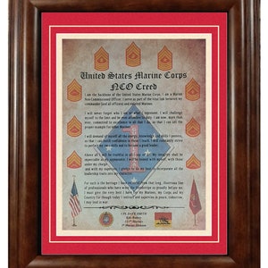 BEST U.S. Marine Corps NCO Noncommissioned Officer's Creed Aged ...